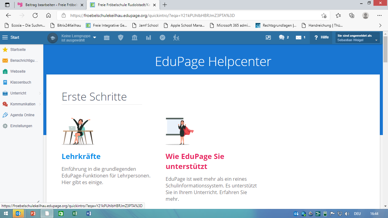 Aktuelle und allgemeine Hinweise zu Edupage - Freie Fröbelschule Rudolstadt